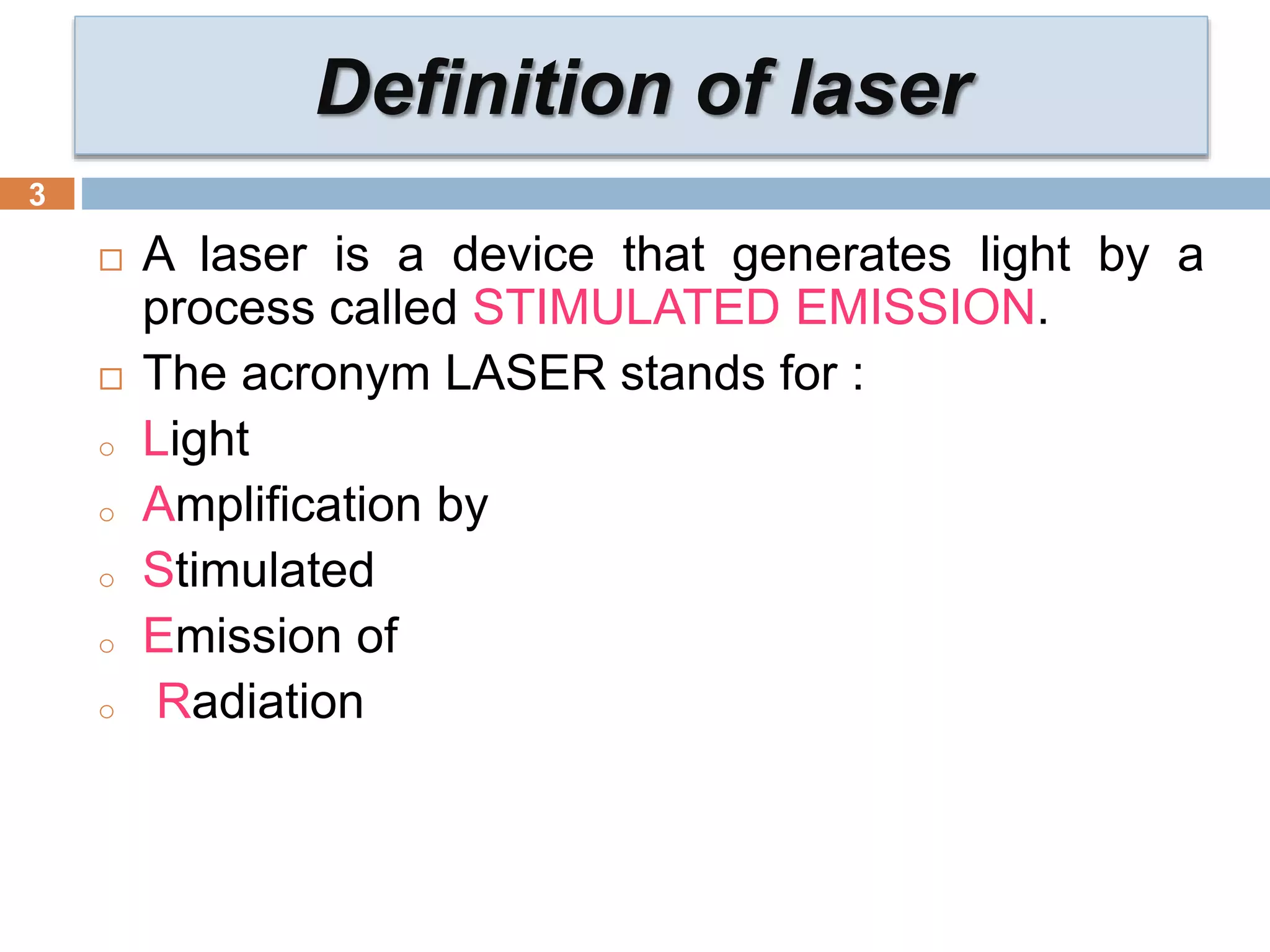 Laser & its applications | PPTX