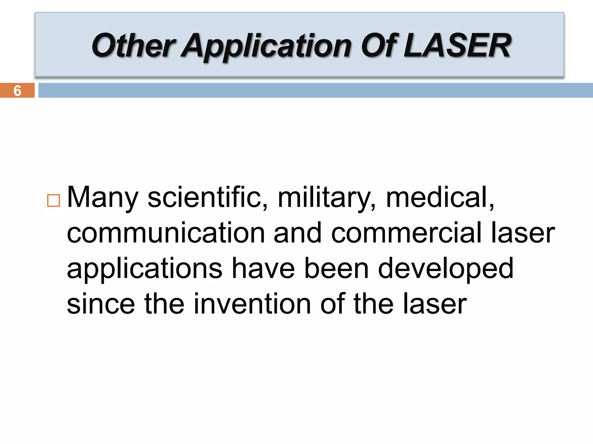Laser & its applications | PPTX