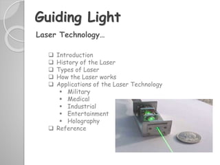 Laser & it's applications | PPT