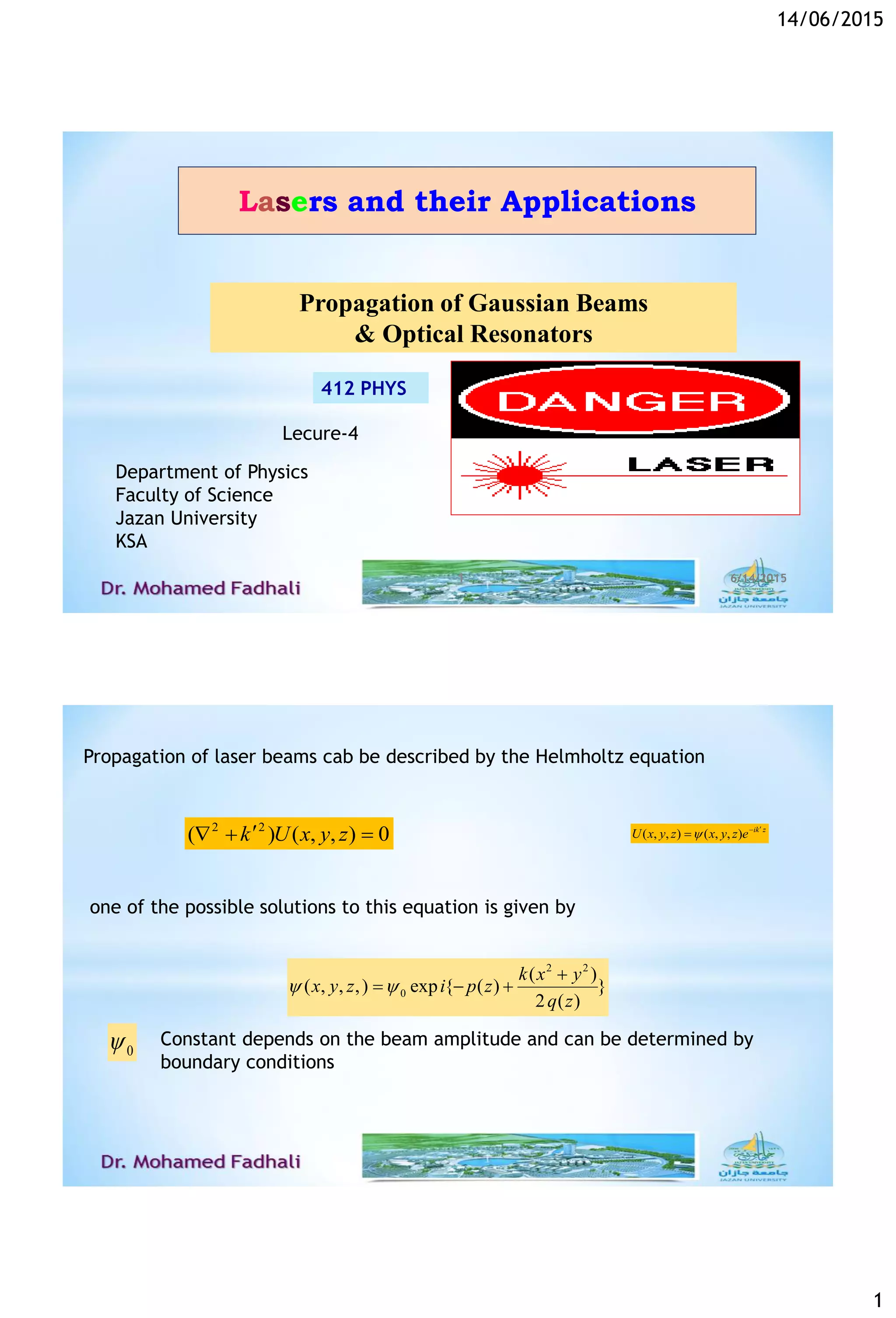 Laser lecture 04 | PDF