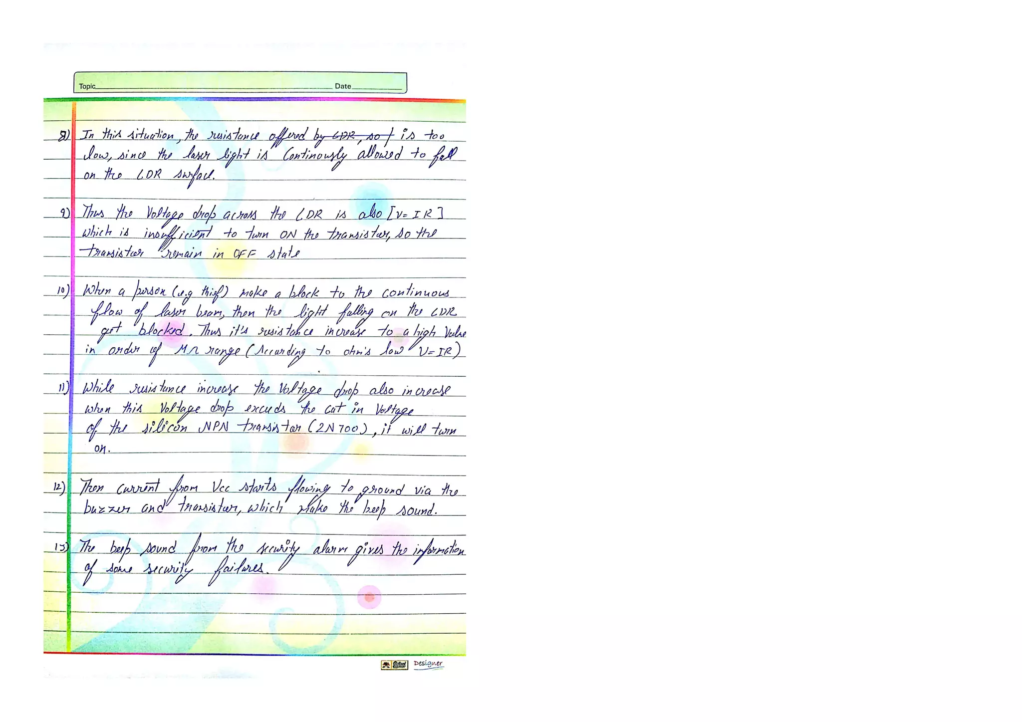 Laser light Security System Physics Investigatory Project Class 12 CBSE ...