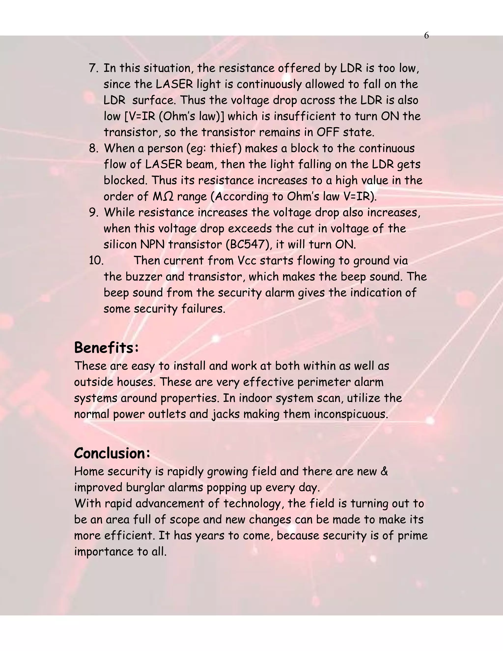 Laser light security system | PDF