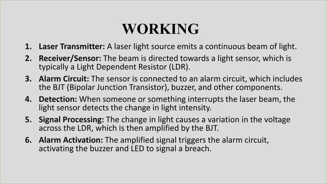 Laser Light Security System (Home Security) | PPTX | Home Security ...