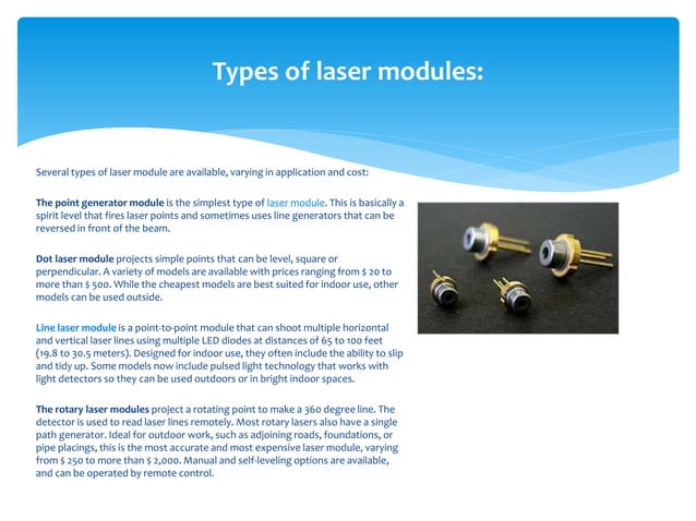 Laser modules | PPTX | Physics | Science