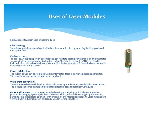 Laser modules | PPTX | Physics | Science
