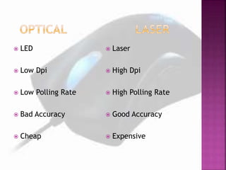 Laser vs Optical Mice | PPTX