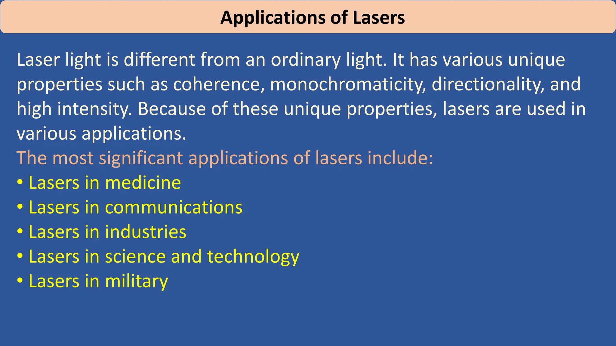 Laser NAP.ppt, Discover many different types of lasers, how they work and various applications ...