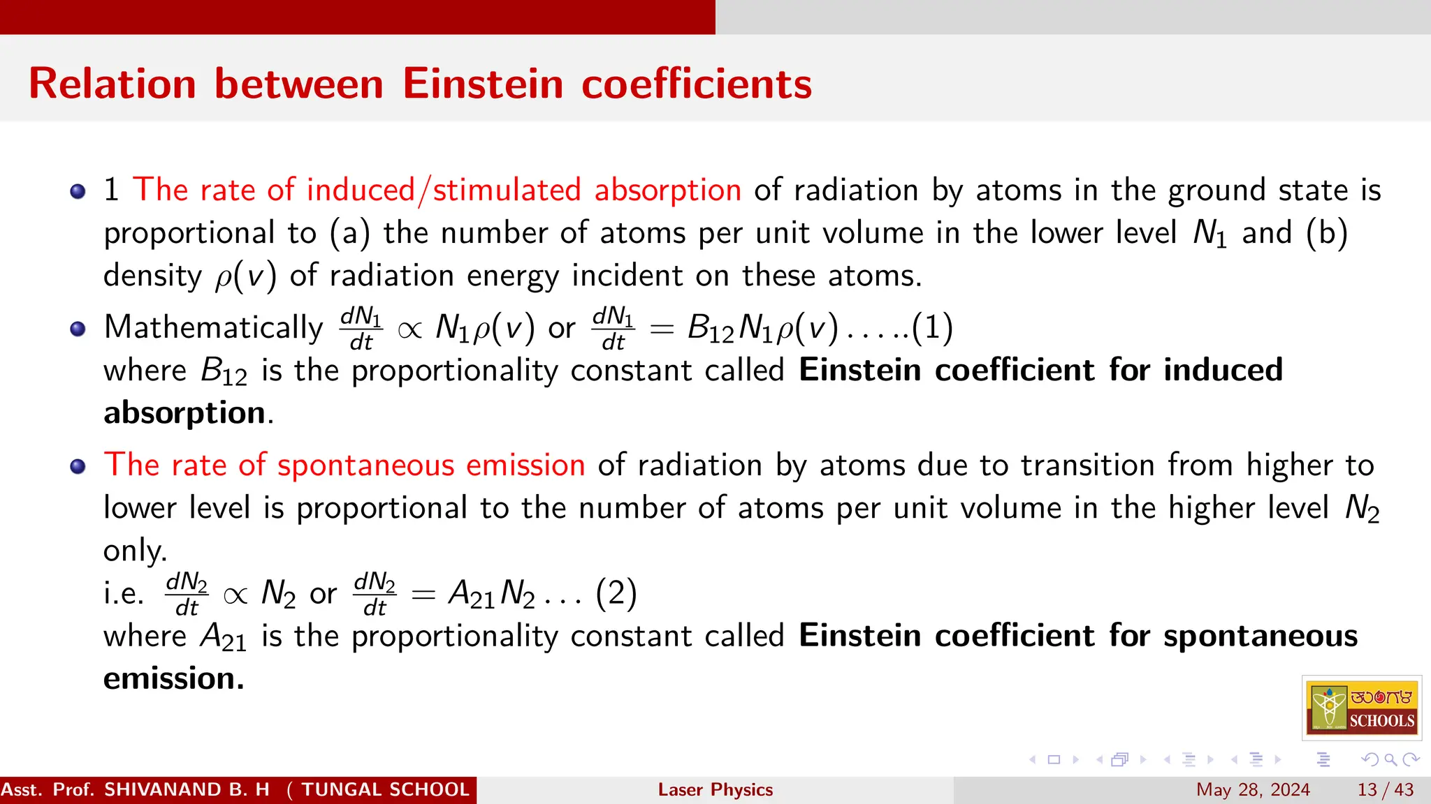 Laser physics for BSc students and engineering | PDF
