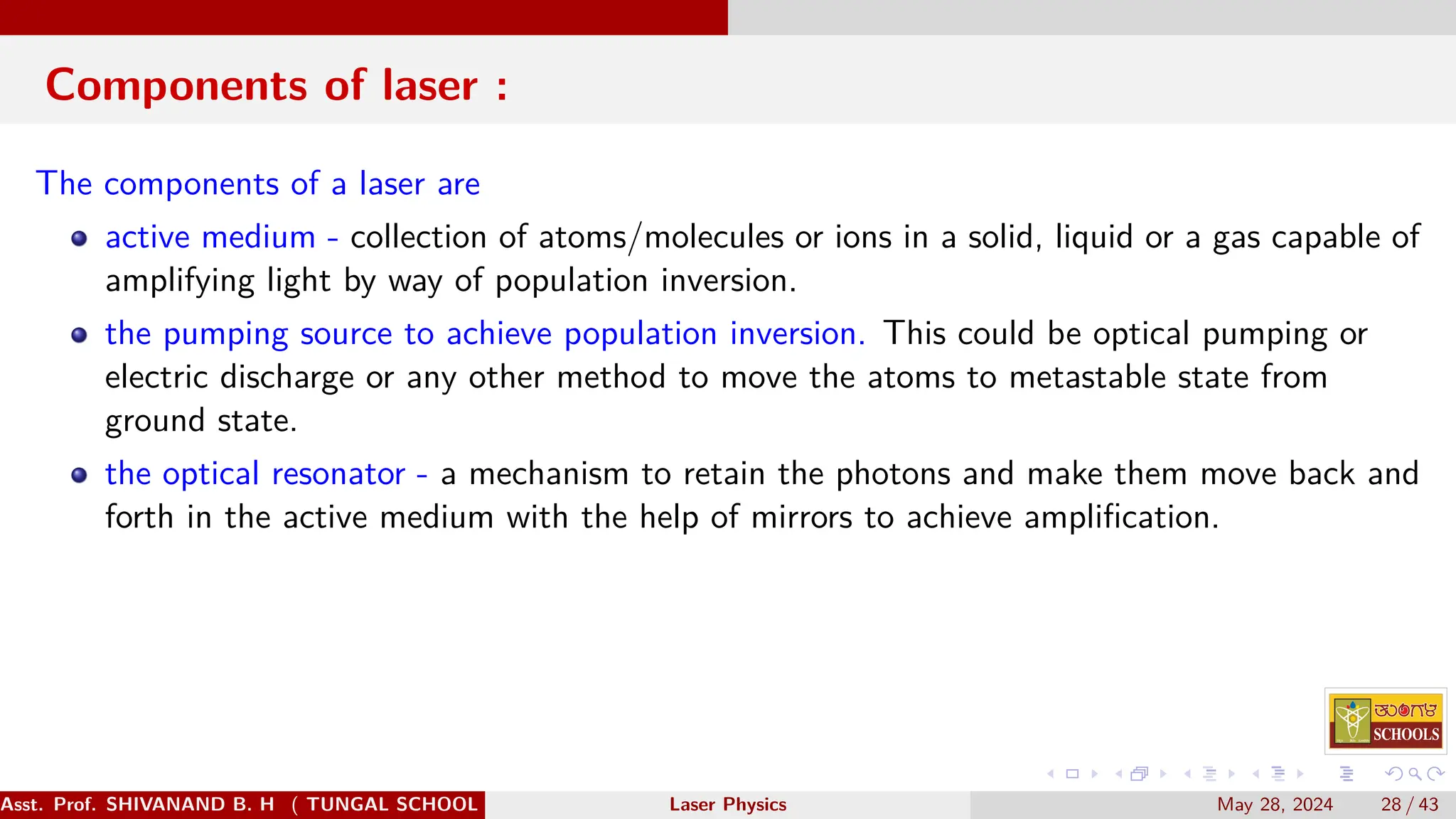 Laser physics for BSc students and engineering | PDF