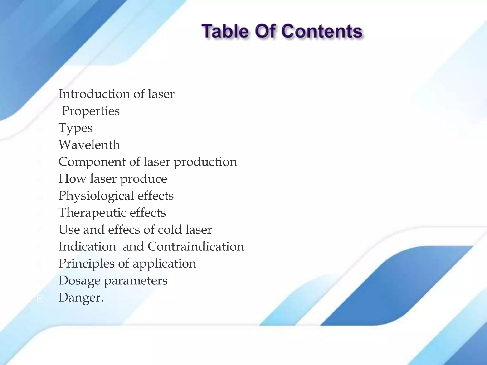 LASER - Presentation on Laser in Electrotherapy | PPTX