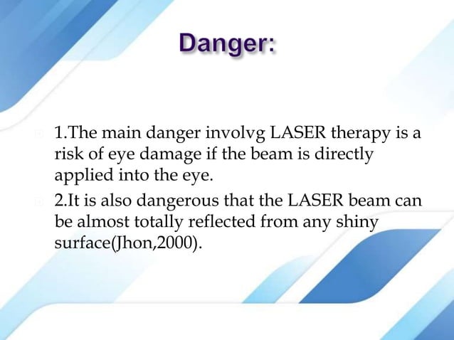 LASER - Presentation on Laser in Electrotherapy | PPTX | Physical Therapy | Wellness