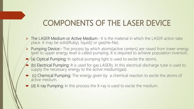Laser Fundamental Details | PPTX