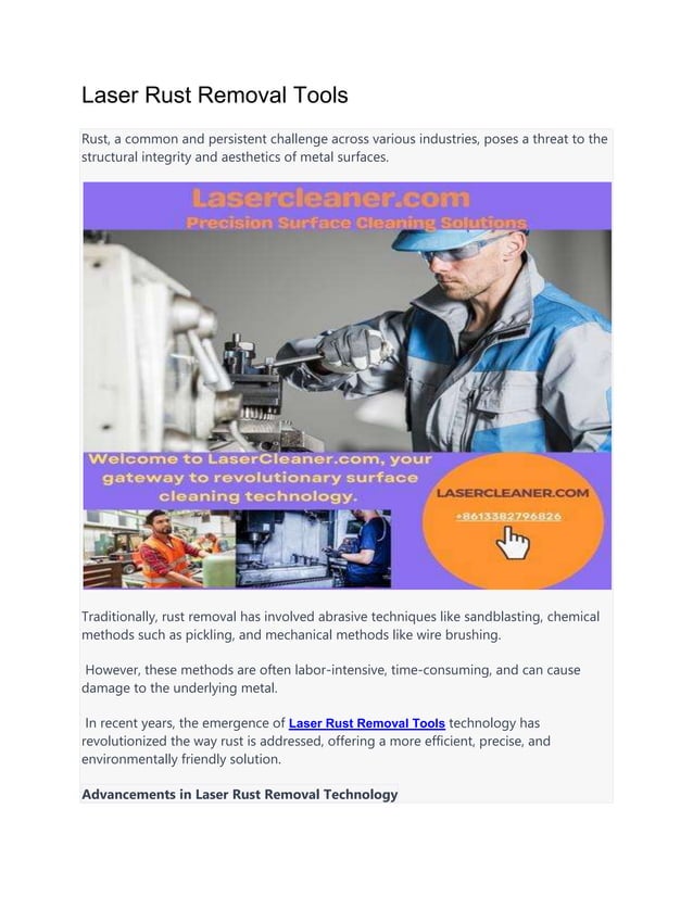 Laser Rust Removal Tools | DOCX