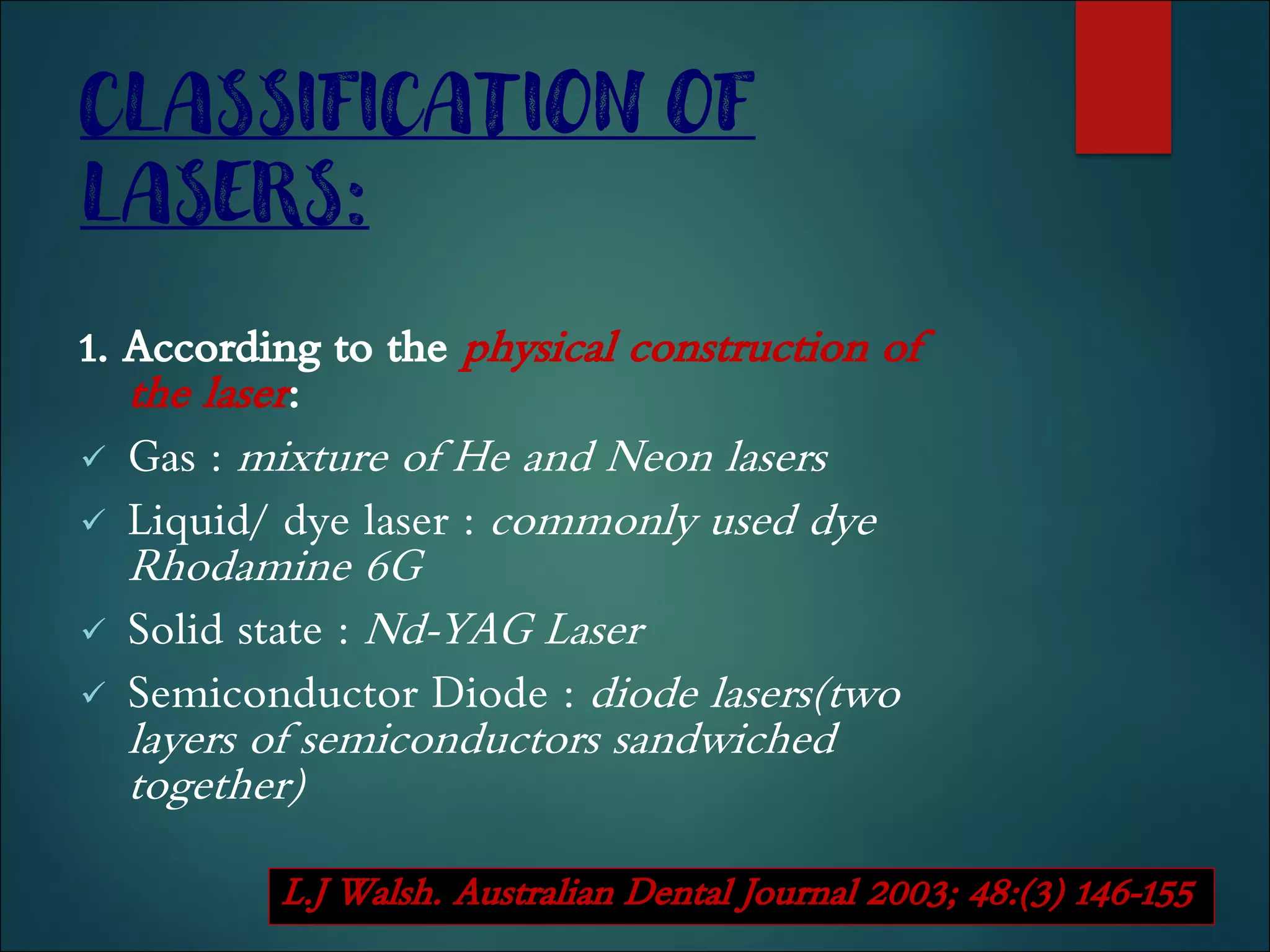 Lasers in dentistry or Dental lasers | PDF