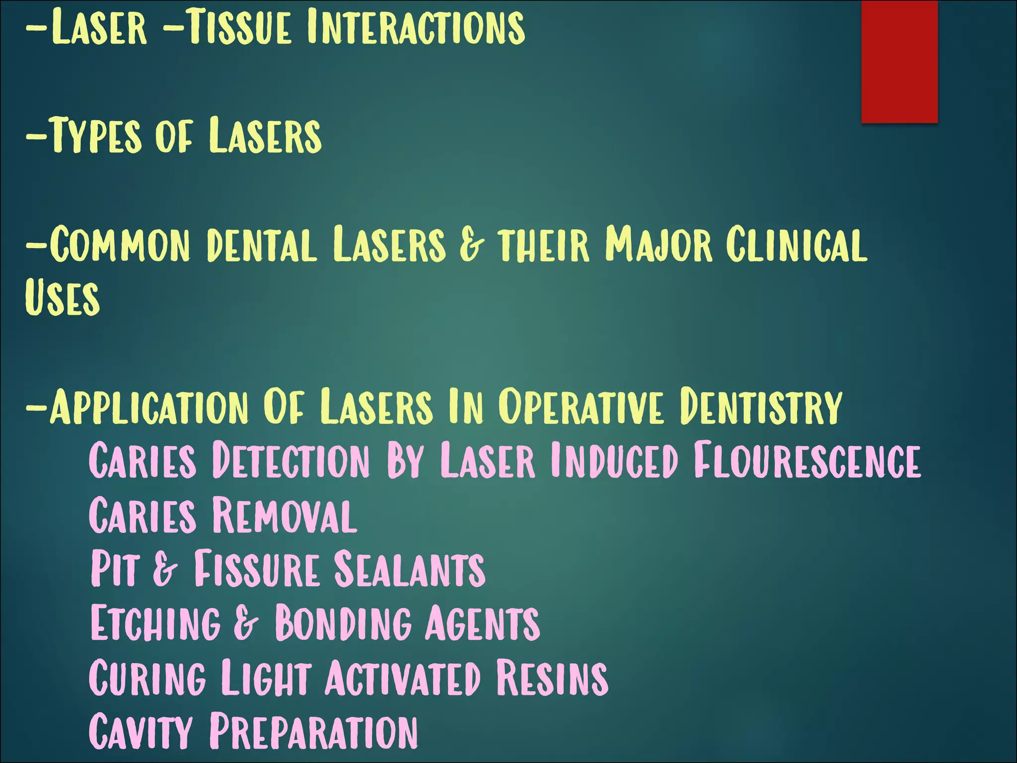 Lasers in dentistry or Dental lasers | PDF
