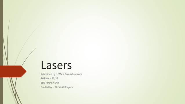 Lasers in oral and maxillofacial surgery .pptx | First Aid | Injuries