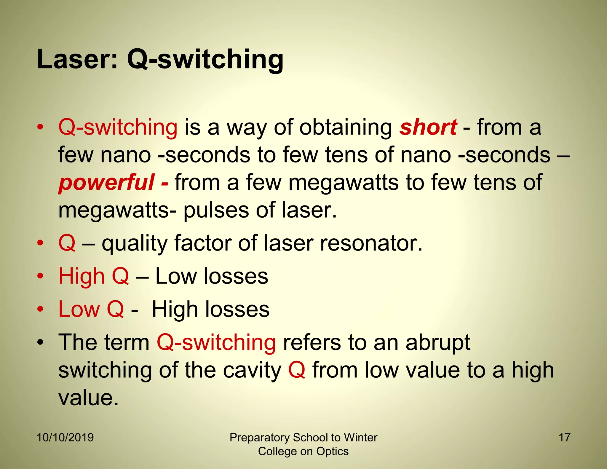 Lasers introduction and explanation | PPTX