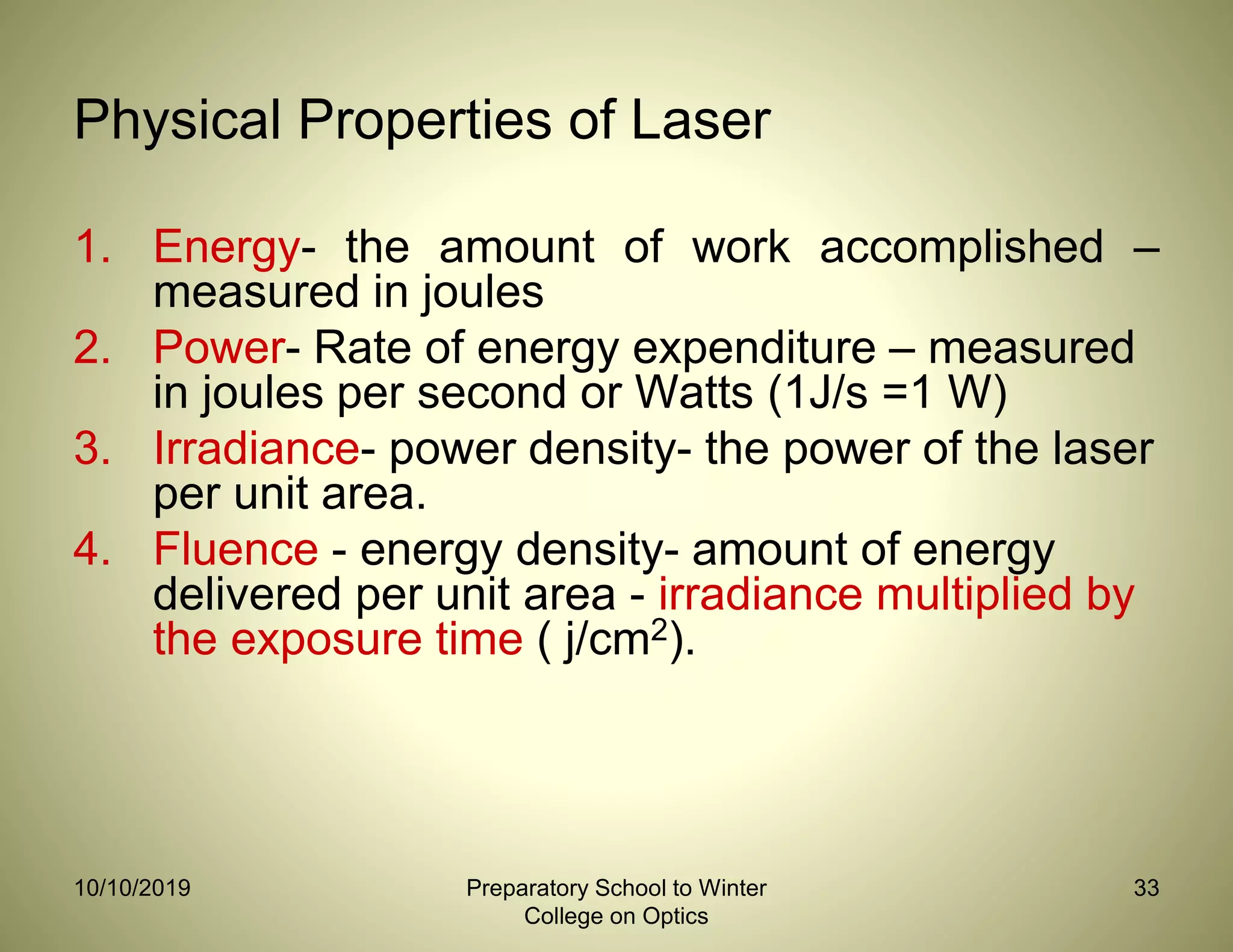 Lasers introduction and explanation | PPTX