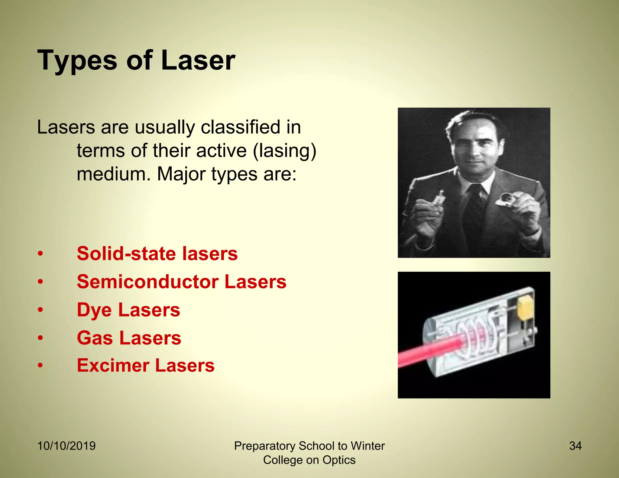 Lasers introduction and explanation | PPTX