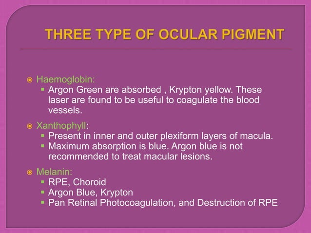 Lasers in ophthalmology | PPTX | Eye and Vision Conditions | Diseases ...