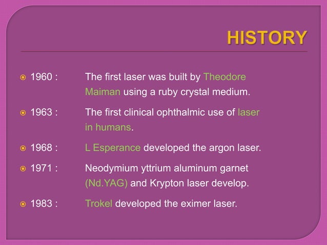 Lasers in ophthalmology | PPTX | Eye and Vision Conditions | Diseases ...