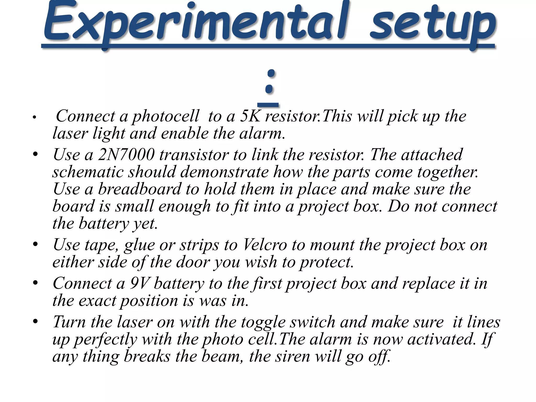 Laser security system | PPTX