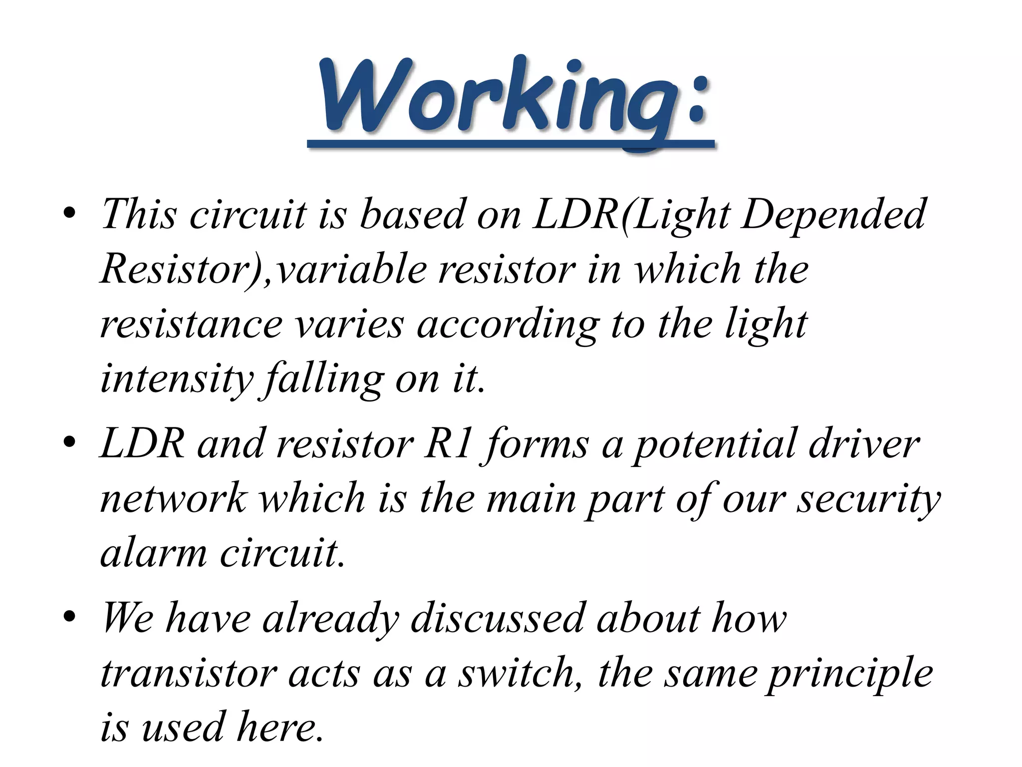 Laser security system | PPTX