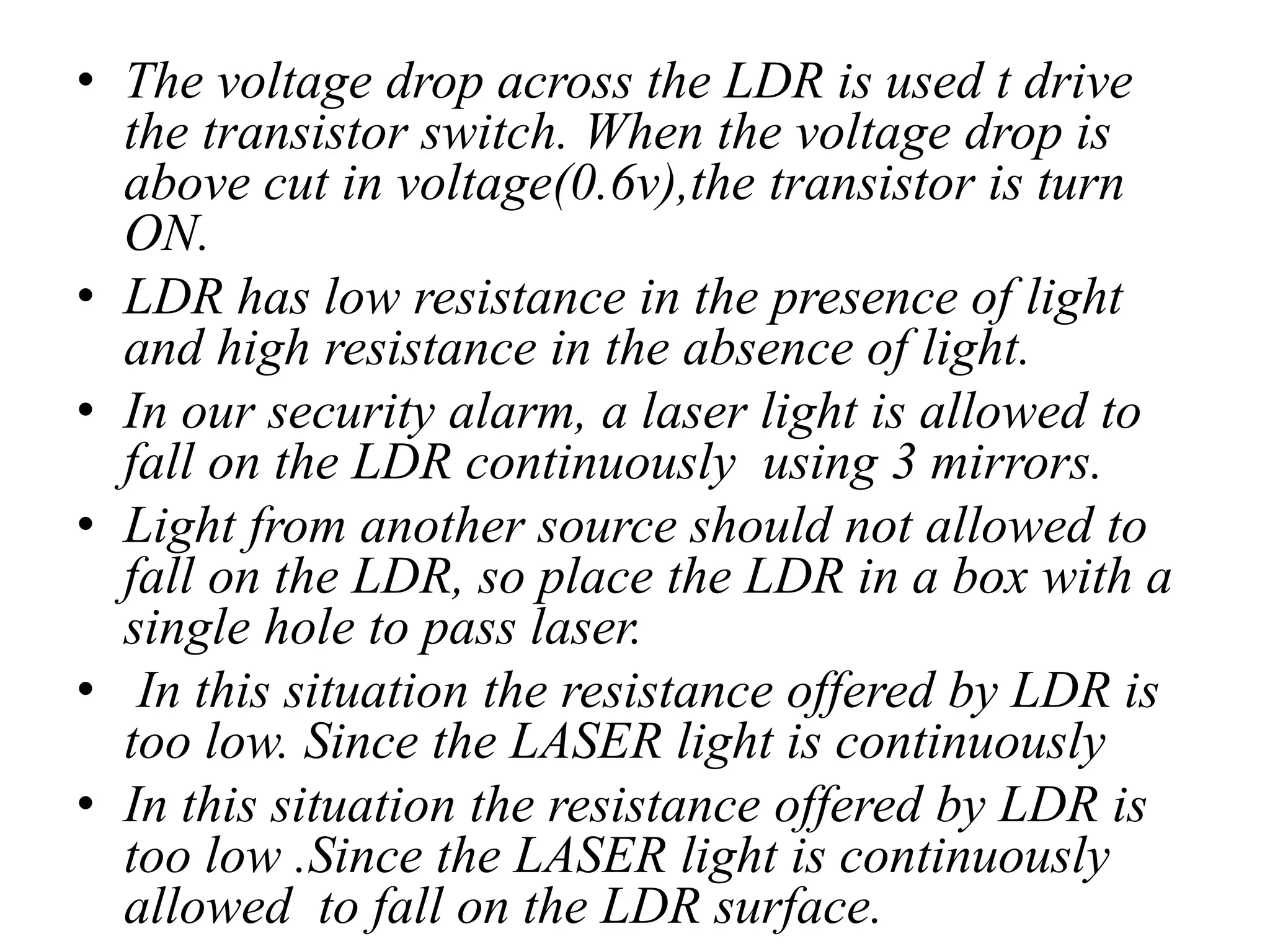 Laser security system | PPTX