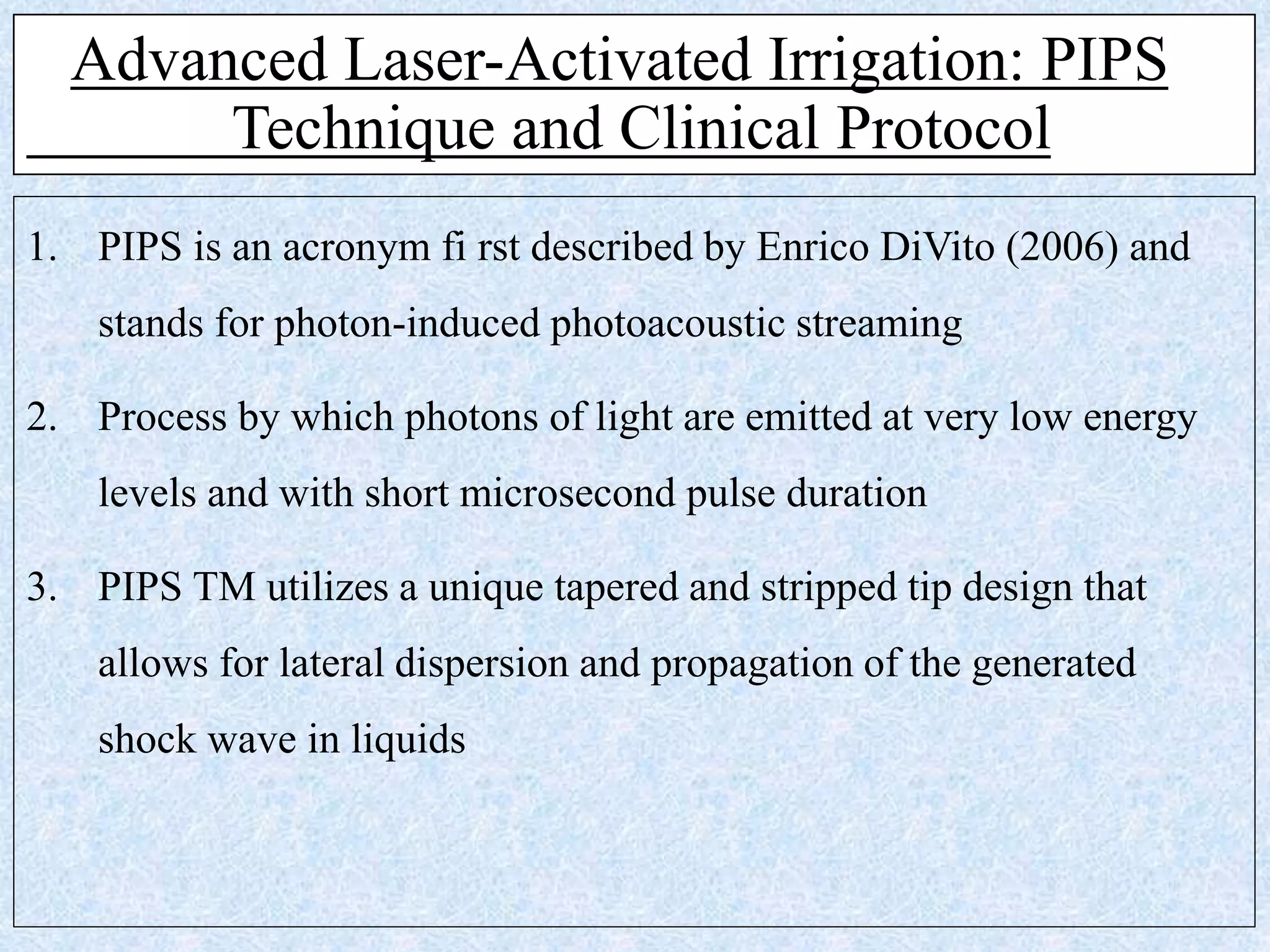LASERS IN ENDODONTICS | PPTX