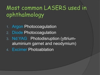 Lasers in ophth undergraduate 2015 | PPT