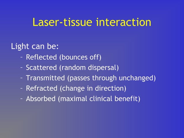 Lasers in oral and maxillofacial surgery | PPT | First Aid | Injuries