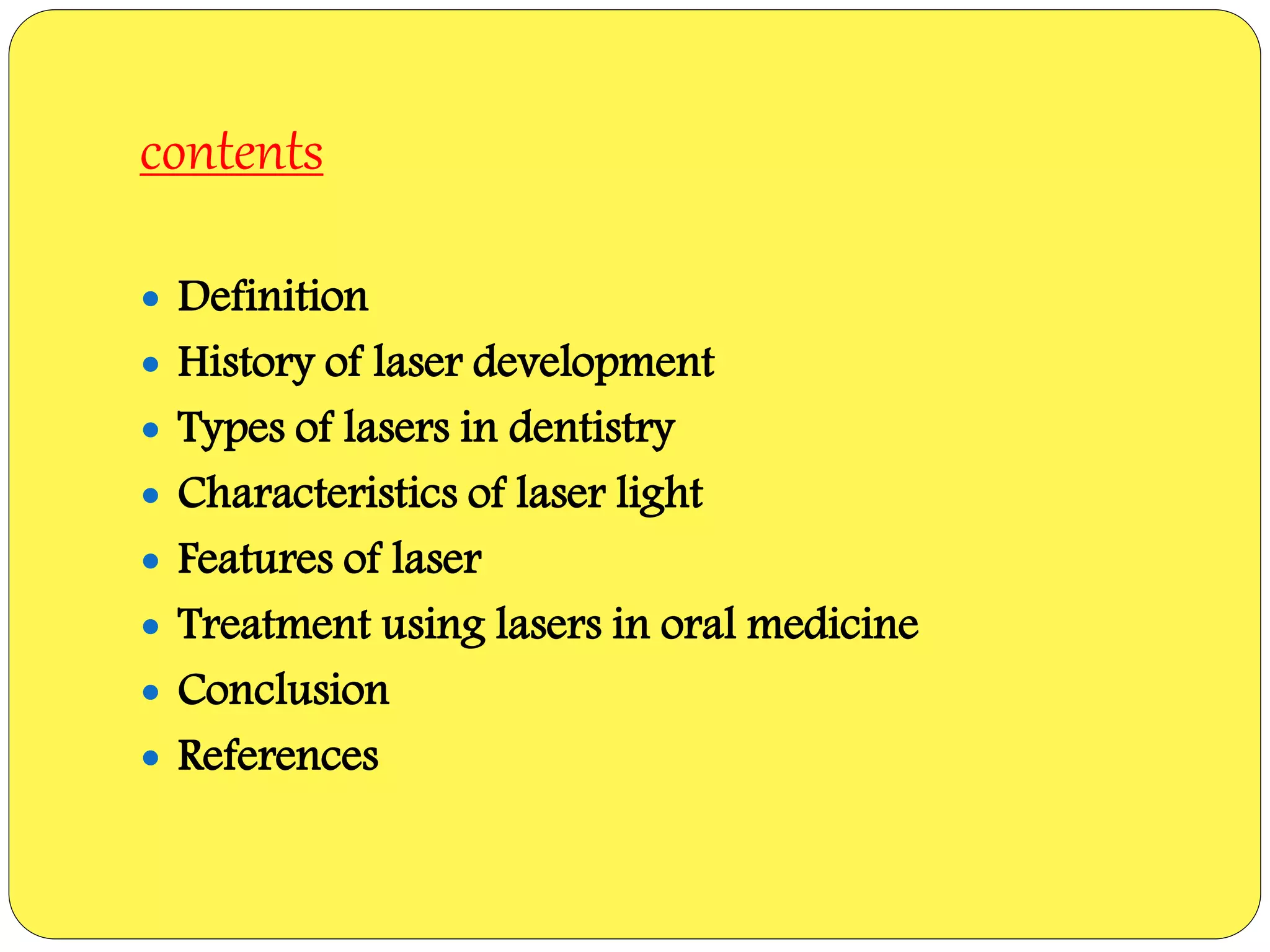 Lasers In Oral Medicine | PPTX