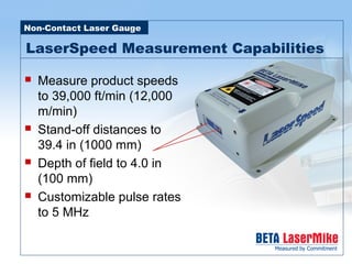 LaserSpeed: Intro to Non-Contact Length & Speed Measurement | PPT