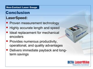 LaserSpeed: Intro to Non-Contact Length & Speed Measurement | PPT