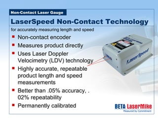 LaserSpeed: Intro to Non-Contact Length & Speed Measurement | PPT