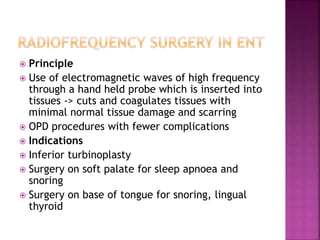 Laser surgery and cryosurgery in ENT | PPTX