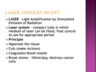 Laser surgery and cryosurgery in ENT | PPTX