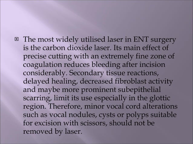 Laser surgery in ent surgery | PPT