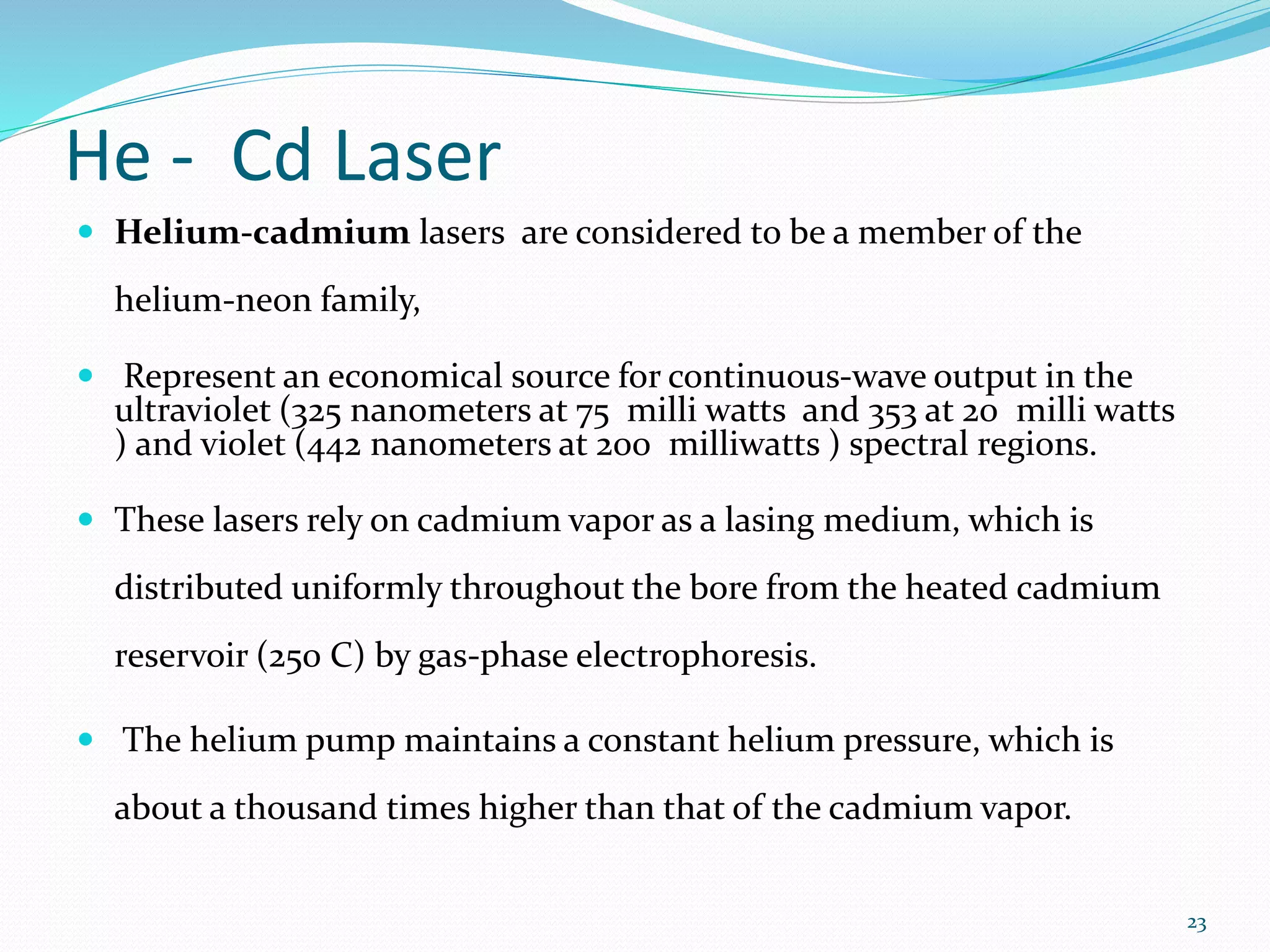 Argon and He-Cd Laser | PPTX