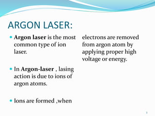 Argon and He-Cd Laser | PPTX | Chemistry | Science