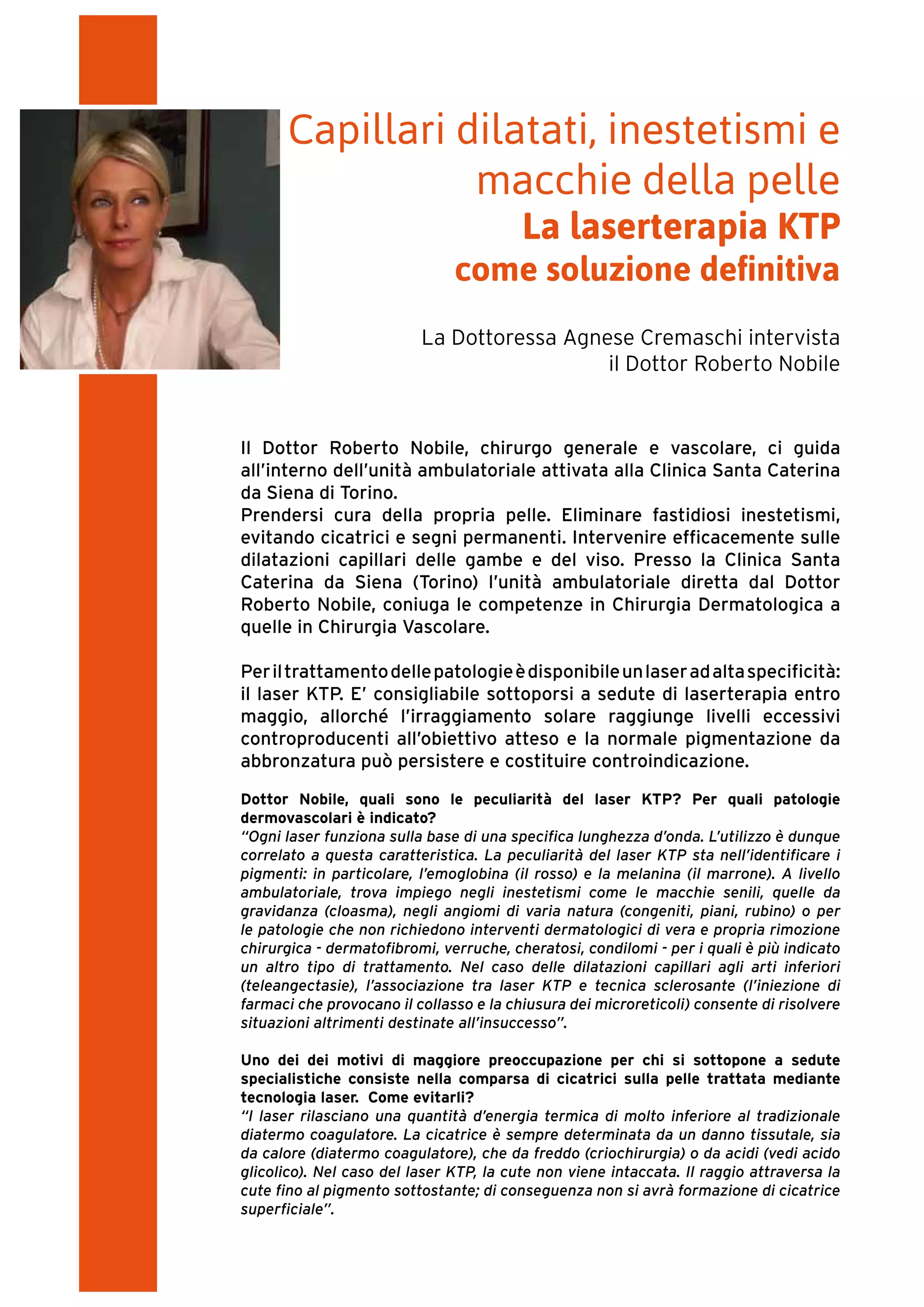 Laserterapia KTP, Intervista al Dott. Roberto Nobile | PDF | Skin and ...