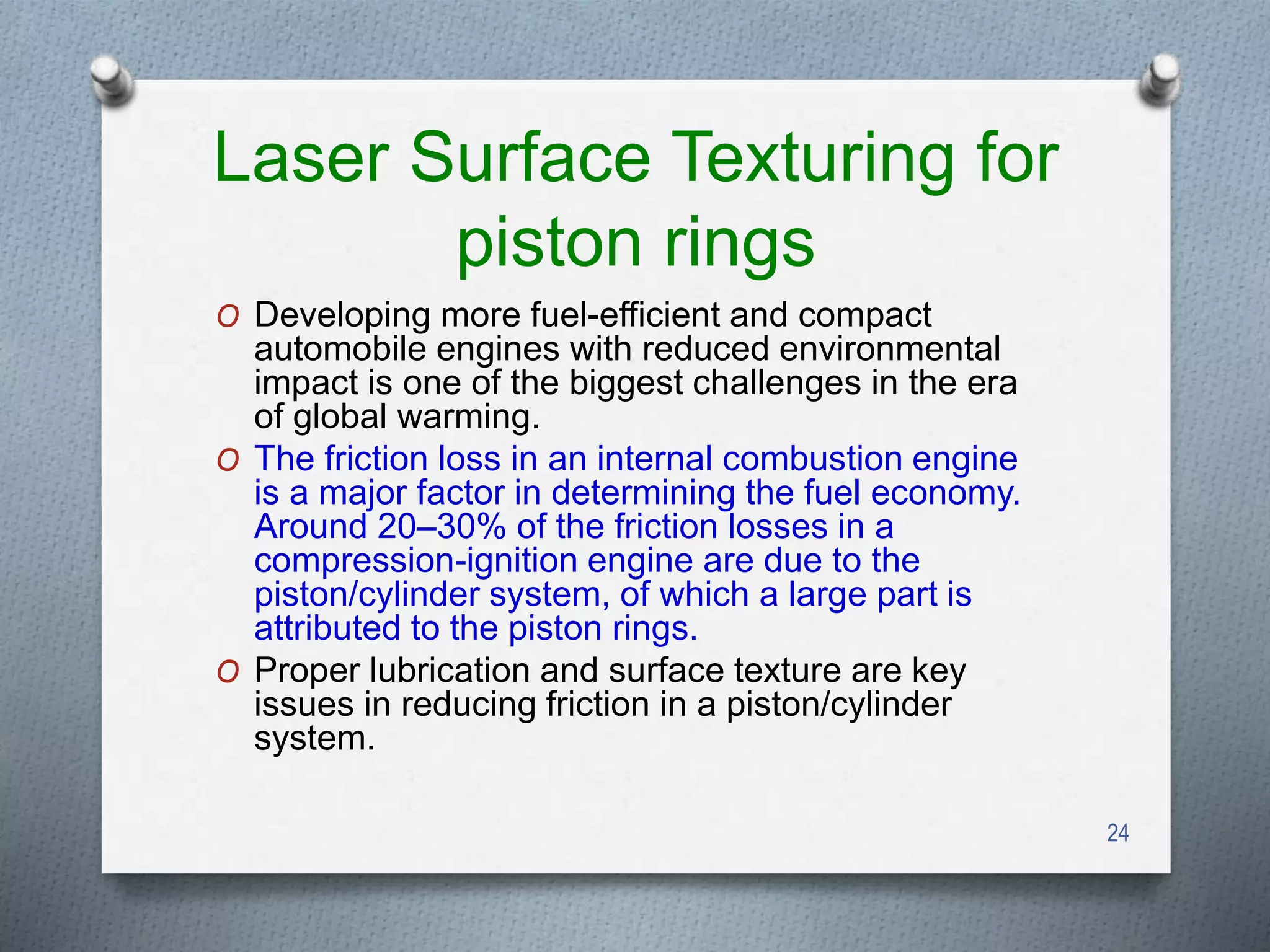 Laser texturing and applications | PPTX