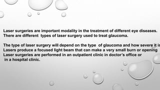 Laser therapy in glaucoma | PPTX