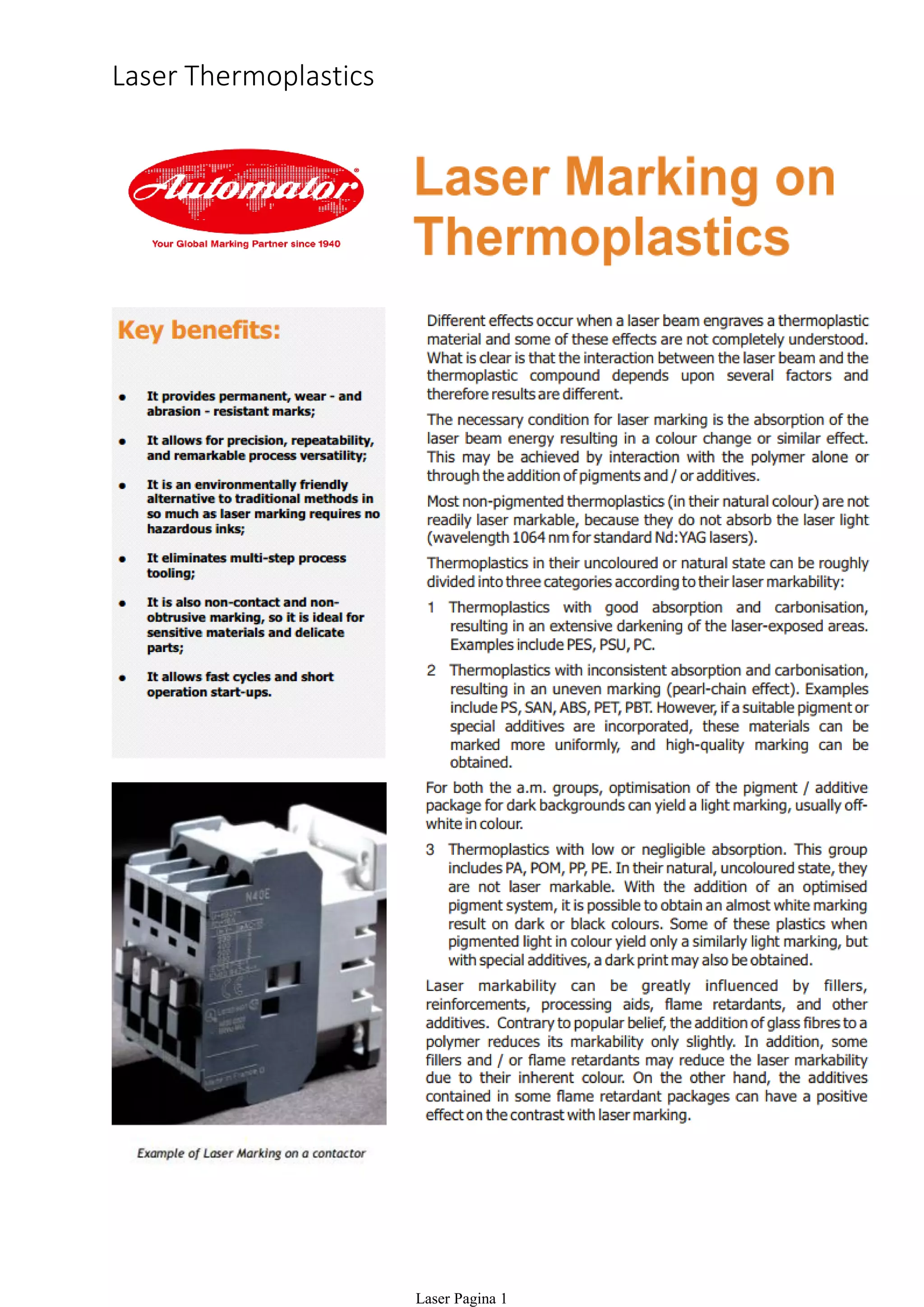Laser Marking with thermoplastics | PDF