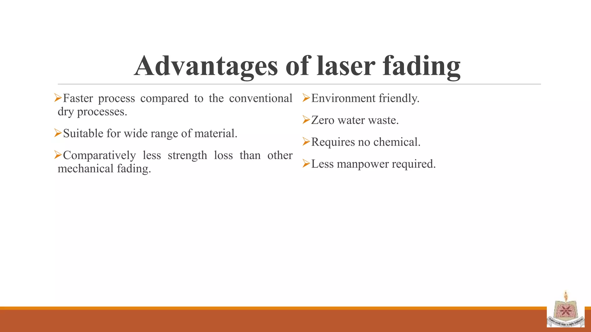 Laser treatment a new dimension in denim washing. | PPTX