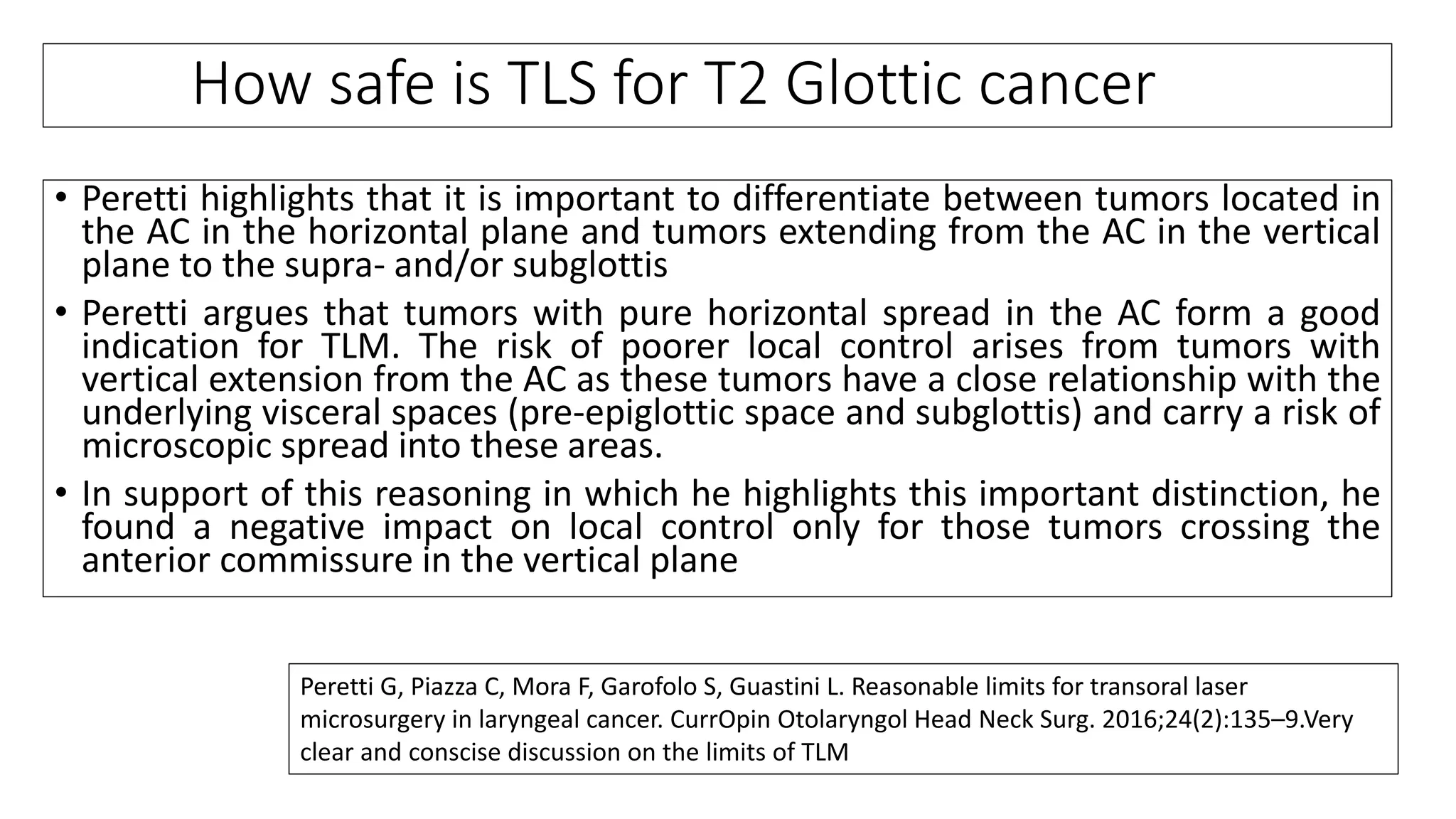 Laser vs radiation in early laryngeal SCC | PPT