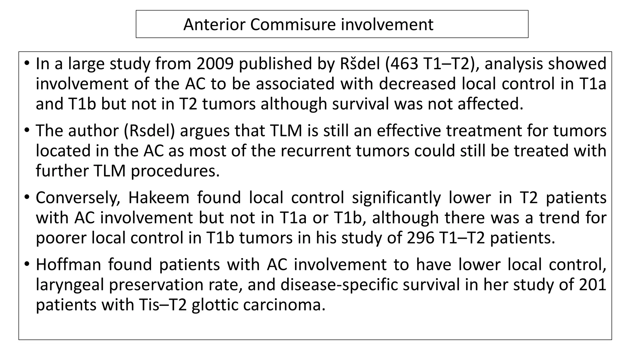 Laser vs radiation in early laryngeal SCC | PPTX
