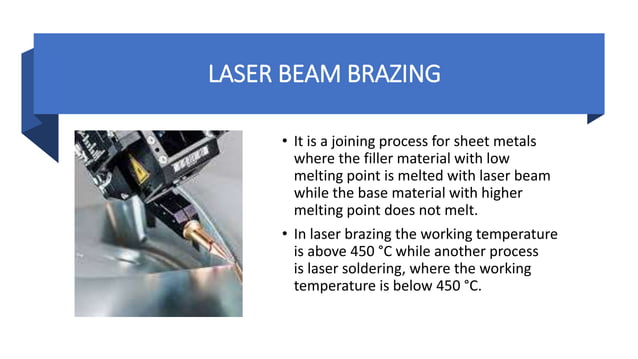 Laser welding and brazing | PPTX