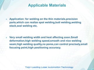 Laser welding machine catalog from taiqi machine factory | PDF