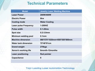 Laser welding machine catalog from taiqi machine factory | PDF